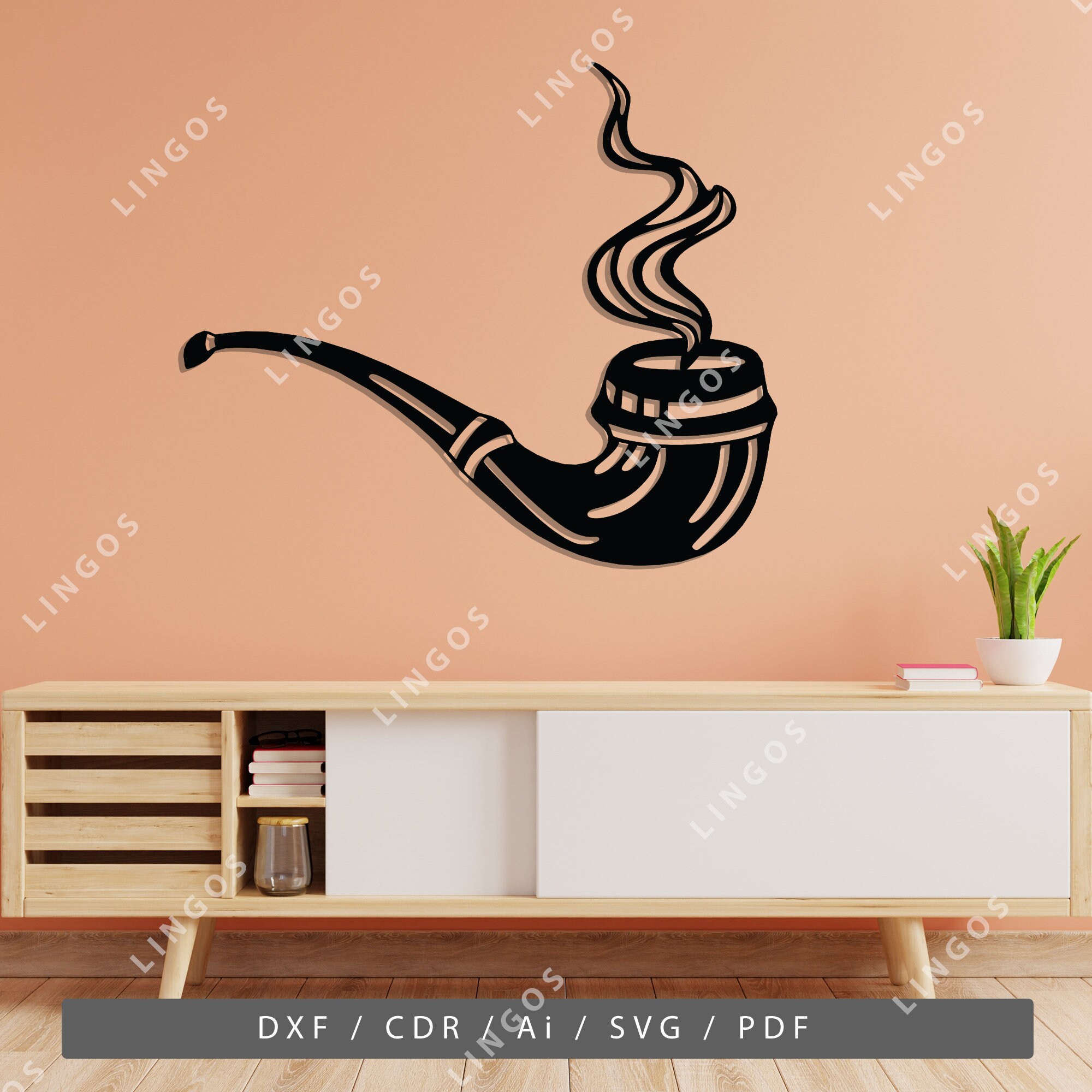 Pipe Design Dxf Smoking Pipe Wall Art Smoke Laser Cut Wall - Etsy