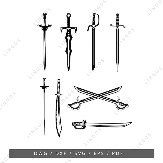 Sword Bundle SVG Knife VectorEPS Pdf Dwg Sword Clipart | Etsy
