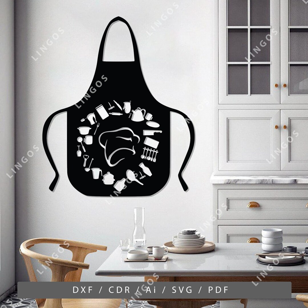 Kitchen Tools Design Digital Vector Svg Dxf Files Wall Sticker ...