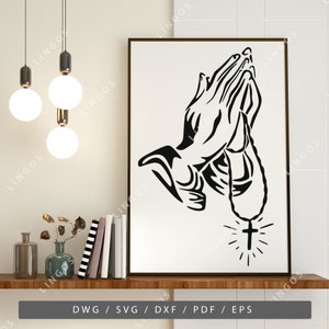 Praying Hand Vector, Religious SVG Bundle, Prayer EPS File, Faith Dwg ...