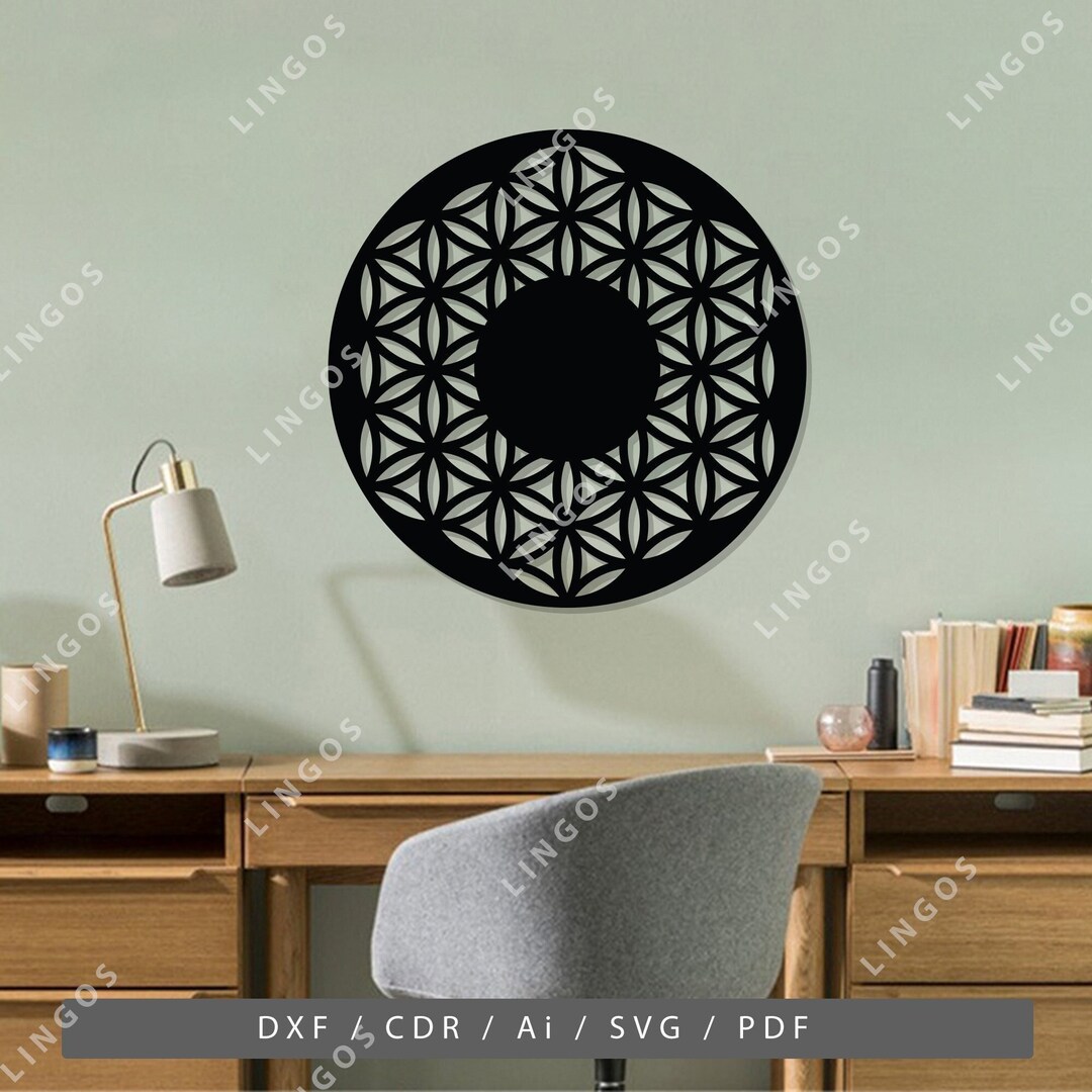 Geometric Circle File, Minimalist Eps File, Plans,pdf, DWG, SVG, DXF ...