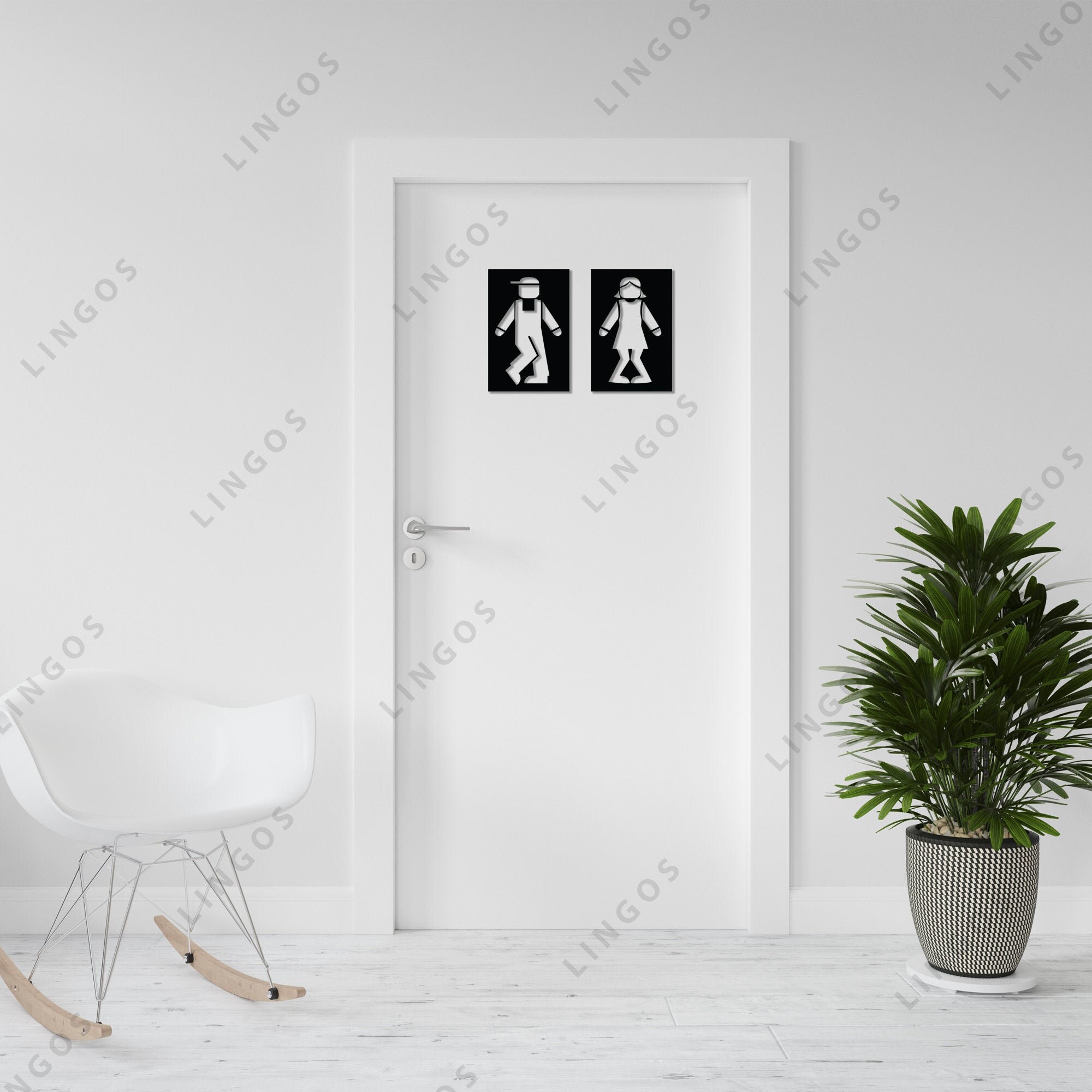 Toilet Sign Design laser cut svg dxf files wall sticker | Etsy