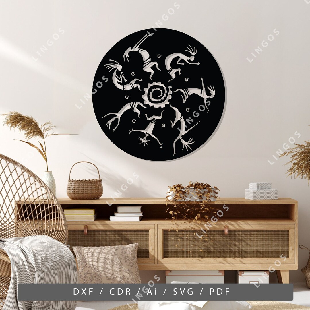 Kokopelli Design: Ethnic Wall Decor Vector (SVG, DXF, PDF) - Etsy