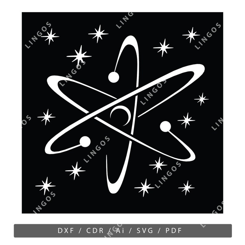 Atom Symbol Wall Decor Science SVG Atomic Vector Quantum - Etsy