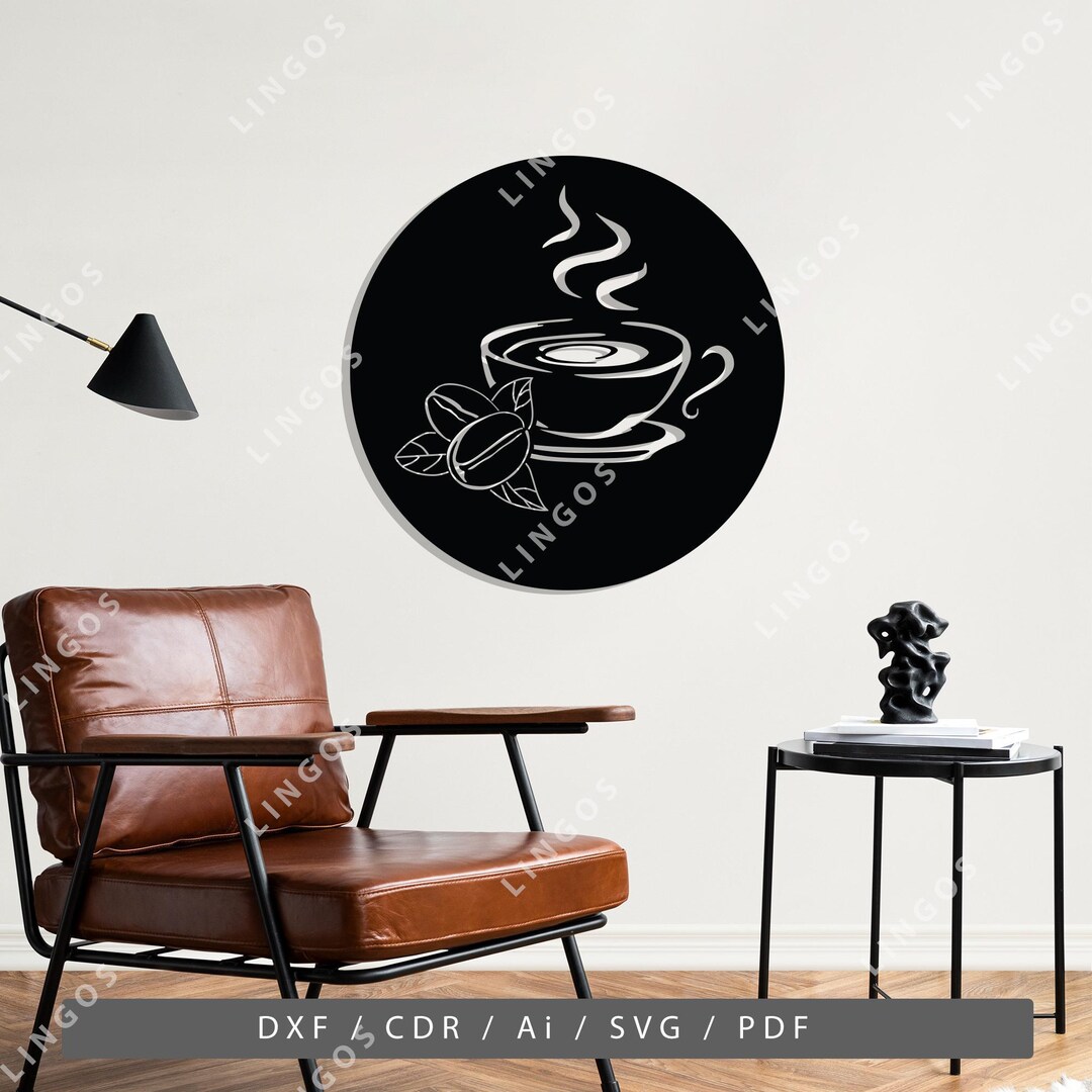 Coffee Cup Wall Art DXF, Café Decor Metal Cut Svg File, CDR, Ai, PDF - Etsy