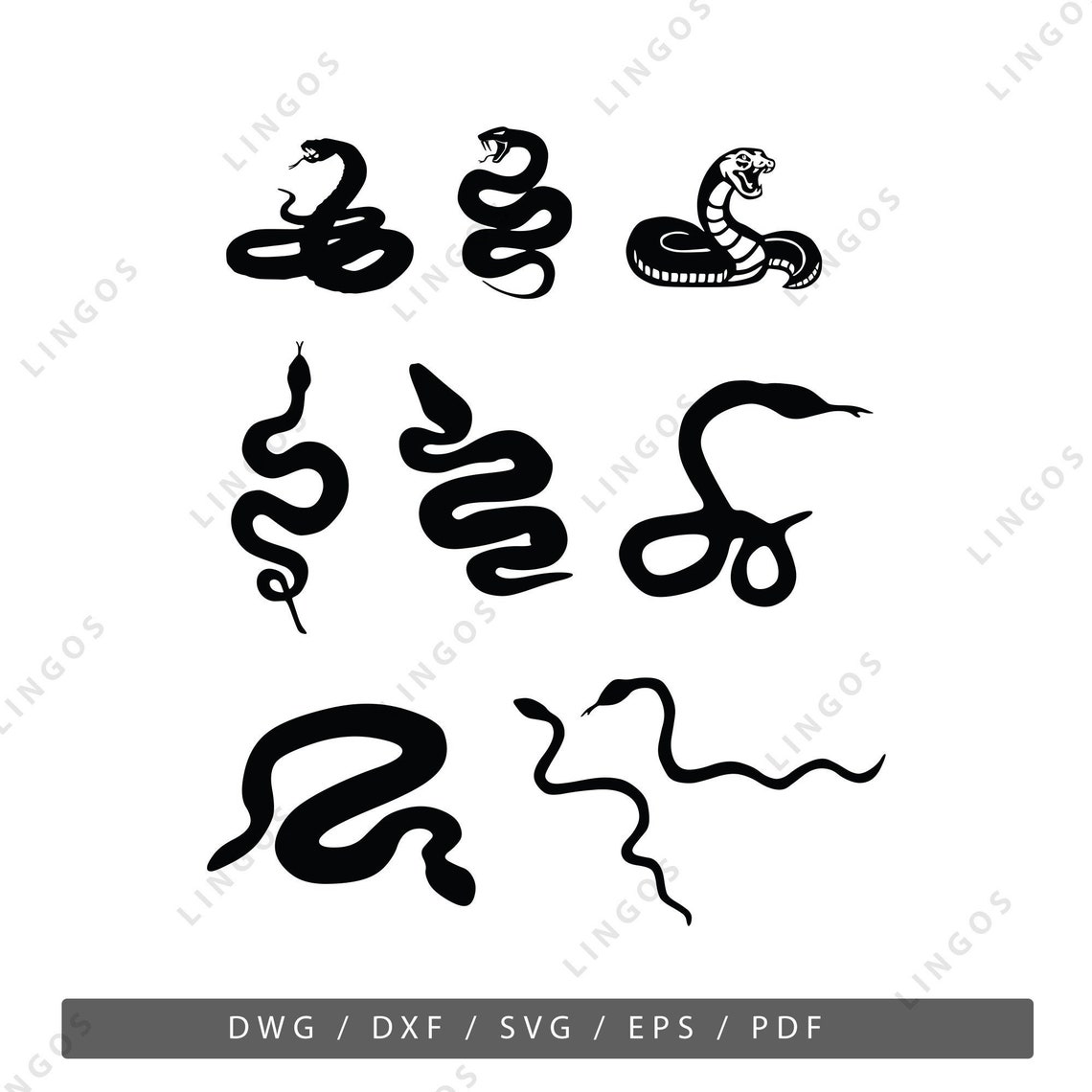 Snake Vector Serpent SVG Bundle Reptile Pdf File Animal - Etsy