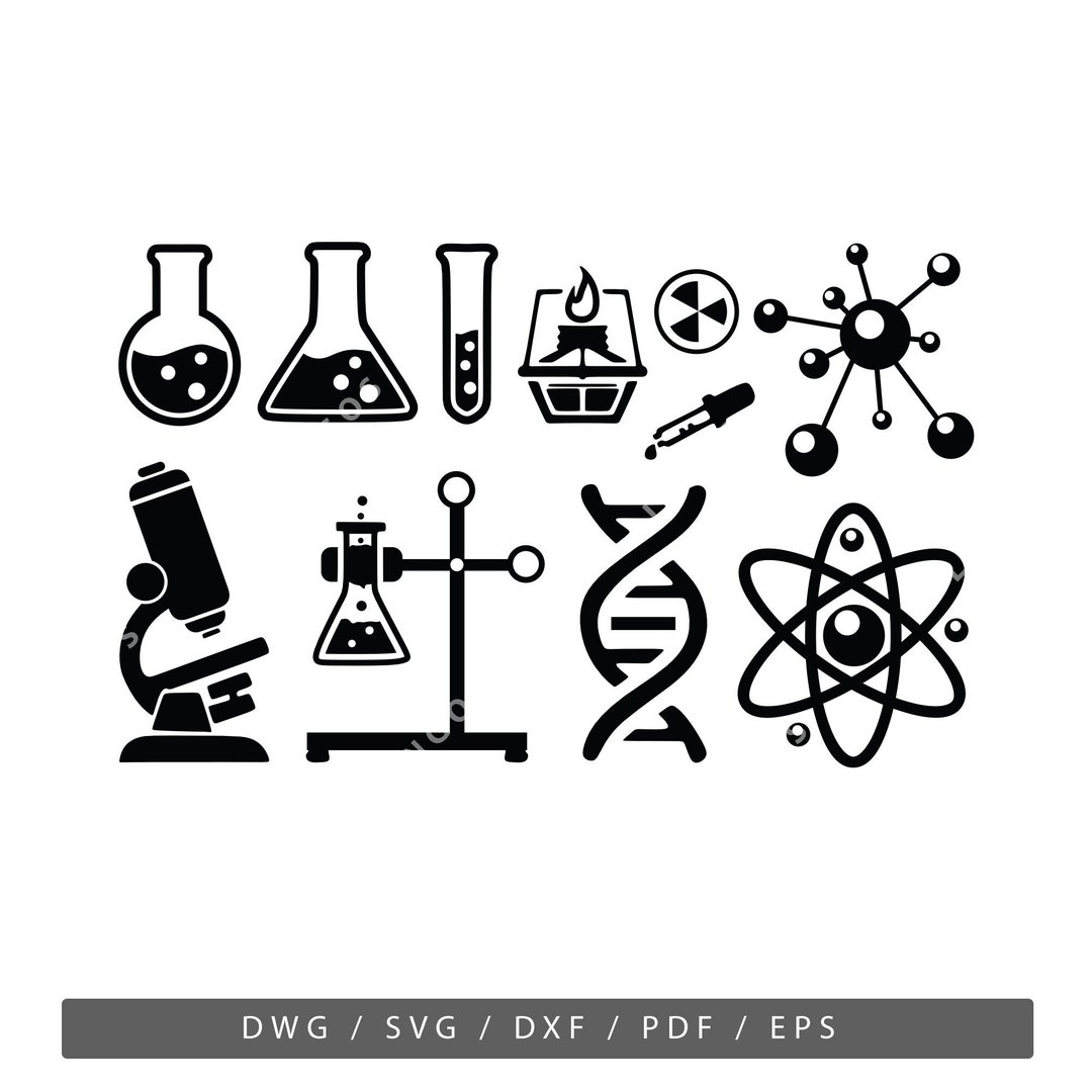 Chimie Bundle vecteur, fichier Svg Science, Tube à essai Eps, fichier ...