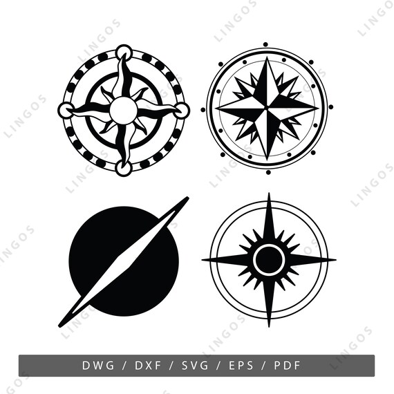 Compass Banner SVG File Nautical Compass Bundle Vector | Etsy