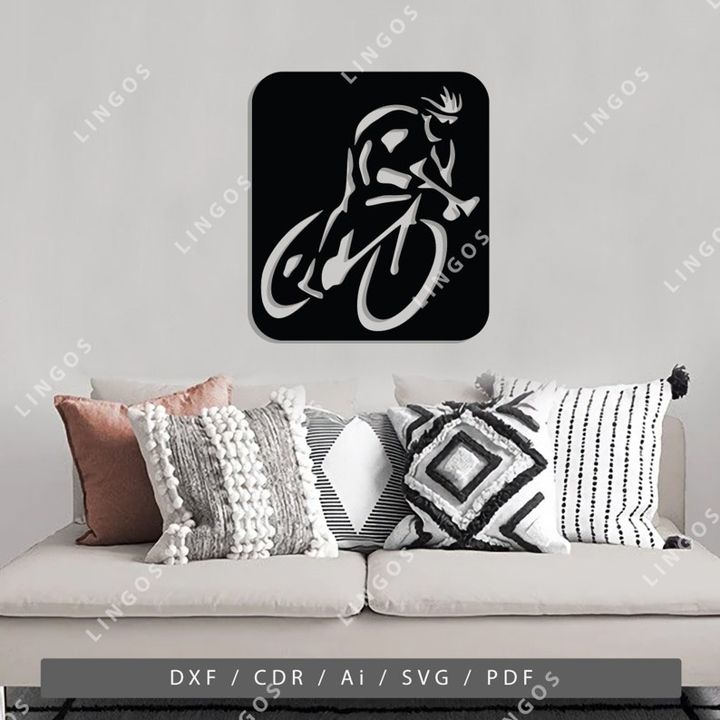 Biker SVG File Cyclist Wall Decor Bicycle Digital Files - Etsy