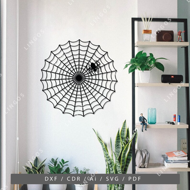 Spider Web Design Laser Cut Svg Dxf Files Wall Sticker - Etsy UK
