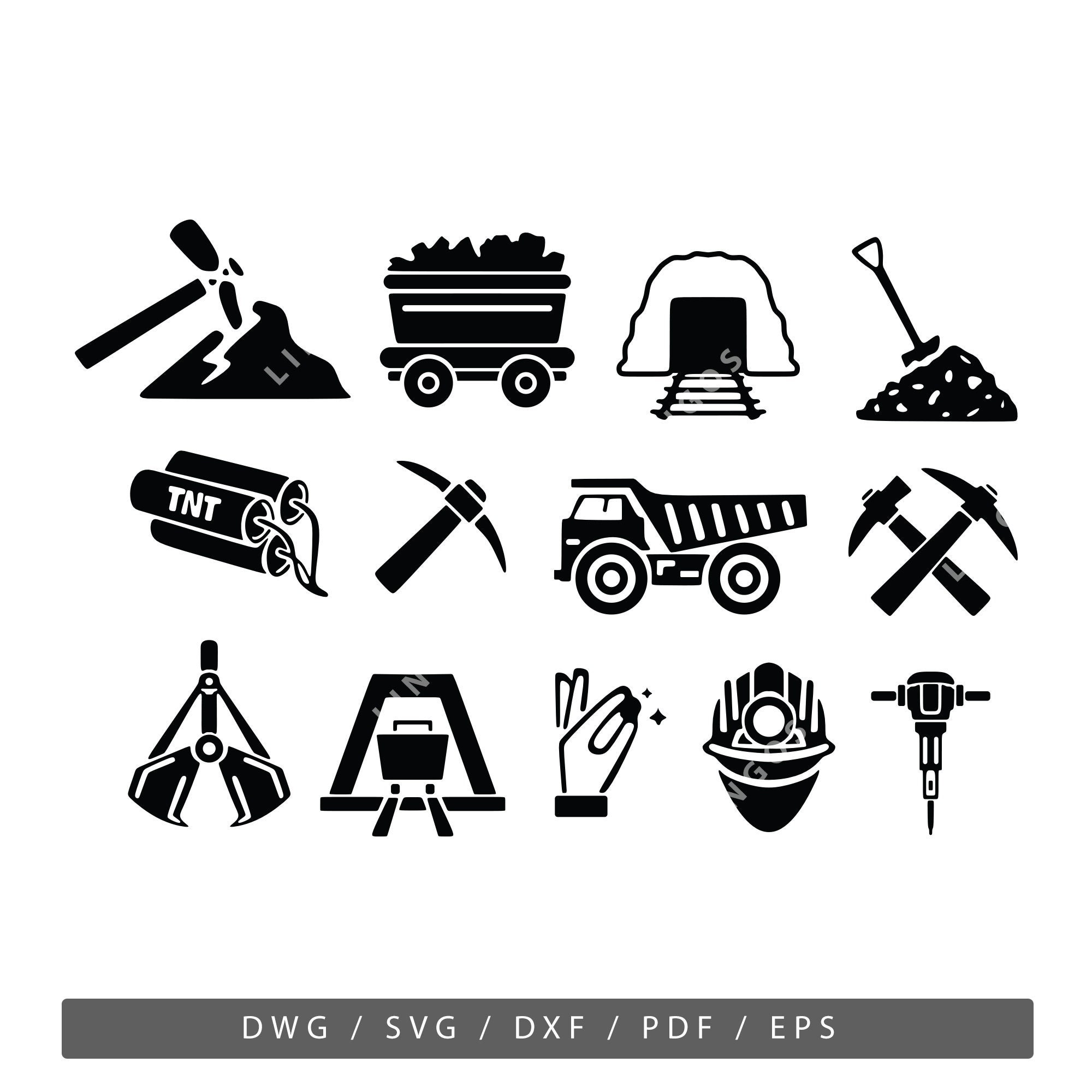 Mining Bundle Svg Miner Digital Files Mining Tools Vector - Etsy