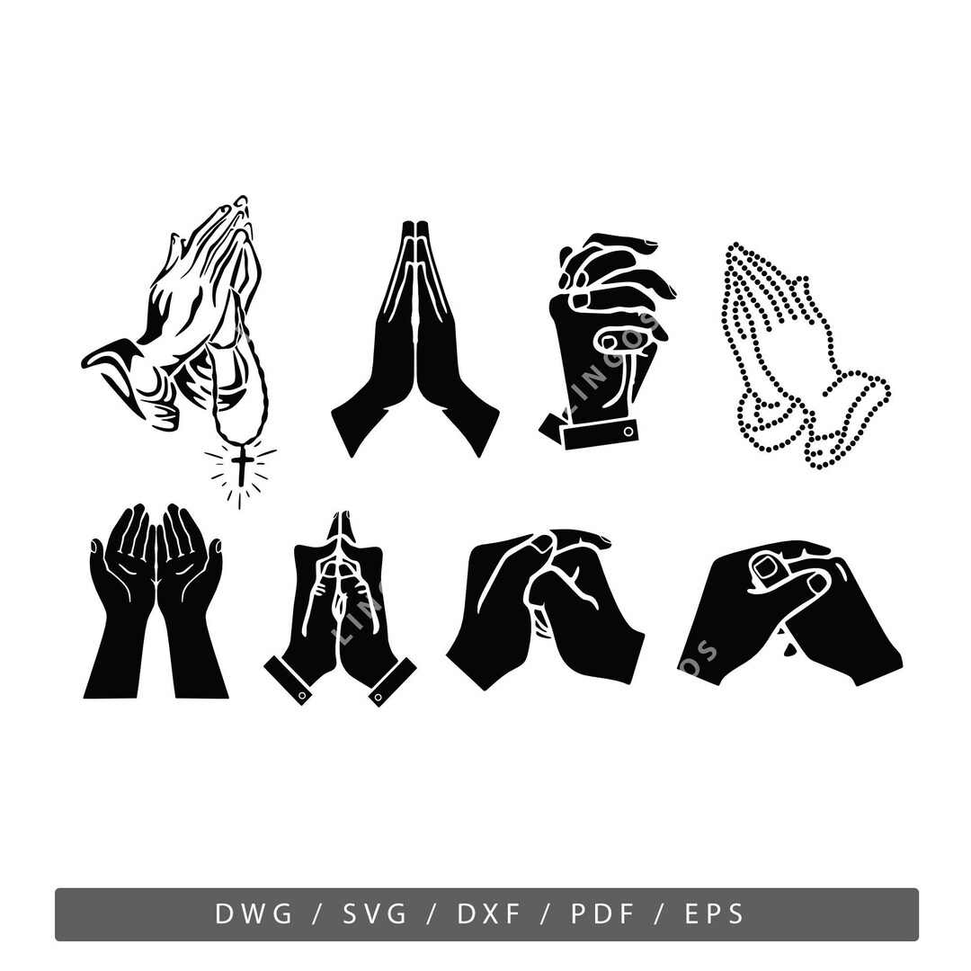 Praying Hand Vector, Religious SVG Bundle, Prayer EPS File, Faith Dwg ...