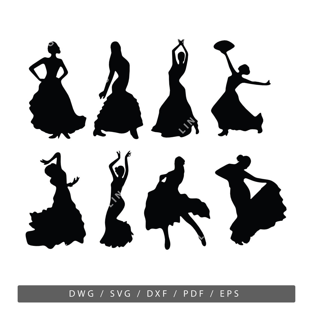 Flamenco Dancer SVG Bundle, Spanish Vector, Woman Dancer Design, Spain ...