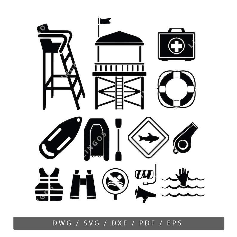 Lifeguard Vector Life Preserver SVG Bundle Rescue EPS File - Etsy