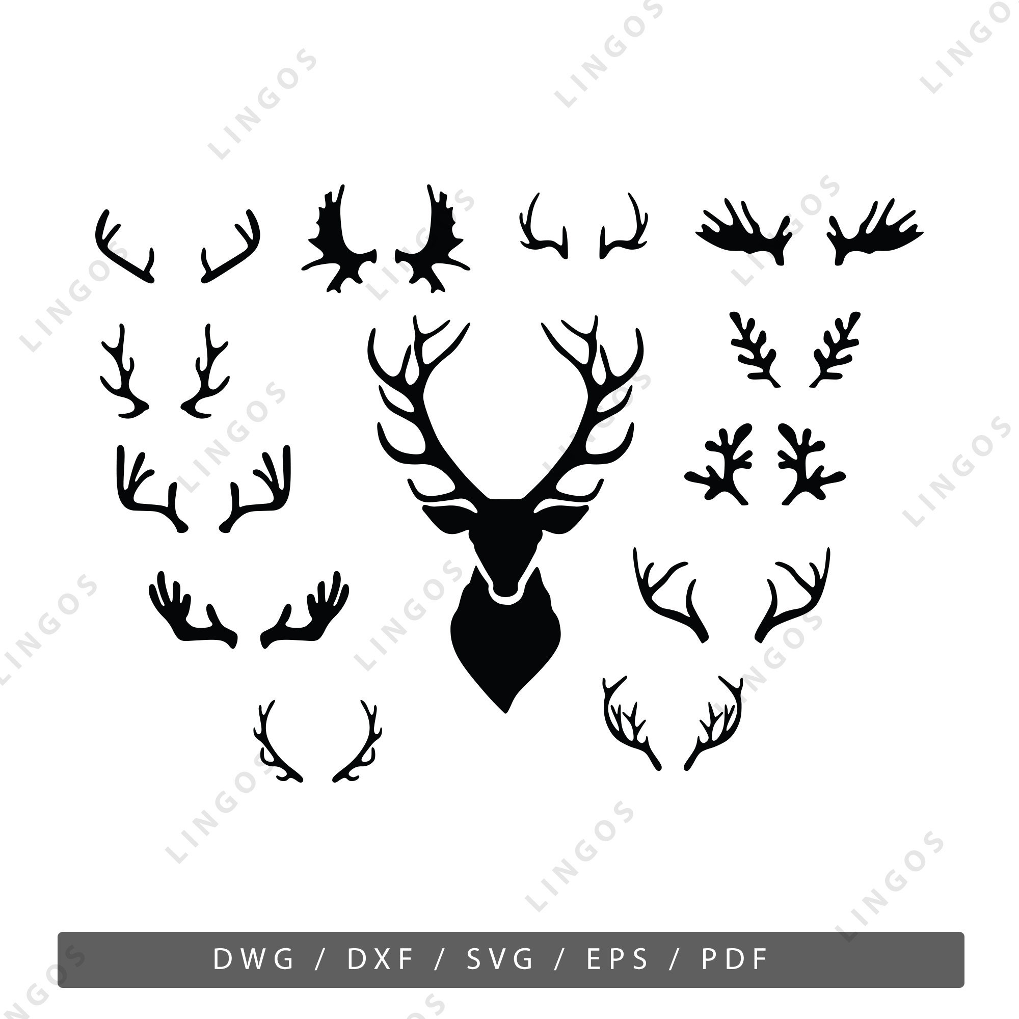 Deer Antlers SVG Bundle Antlers Vector Deer SVG Antlers - Etsy