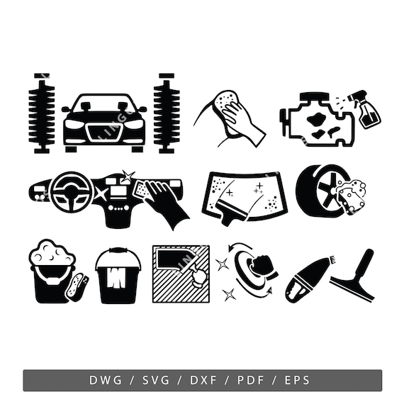 Car Wash SVG Bundle Washing Equipment Vector Cleaning - Etsy