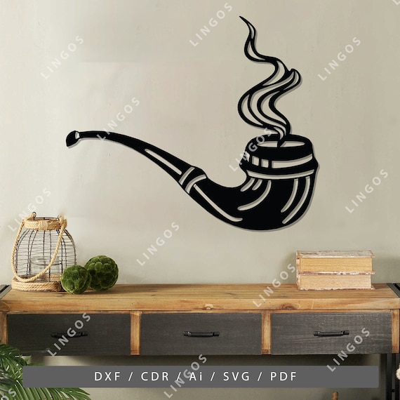 Pipe Design Dxf Smoking Pipe Wall Art Smoke Laser Cut Wall | Etsy