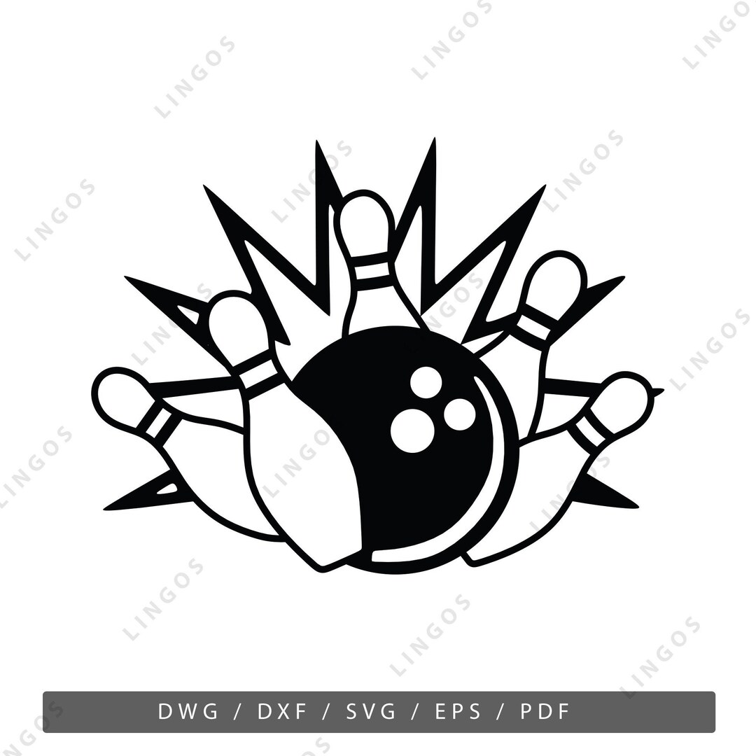 Bowling Svg File, Bowling Alley Vector File, Tenpin PDF, DWG, Dxf ...