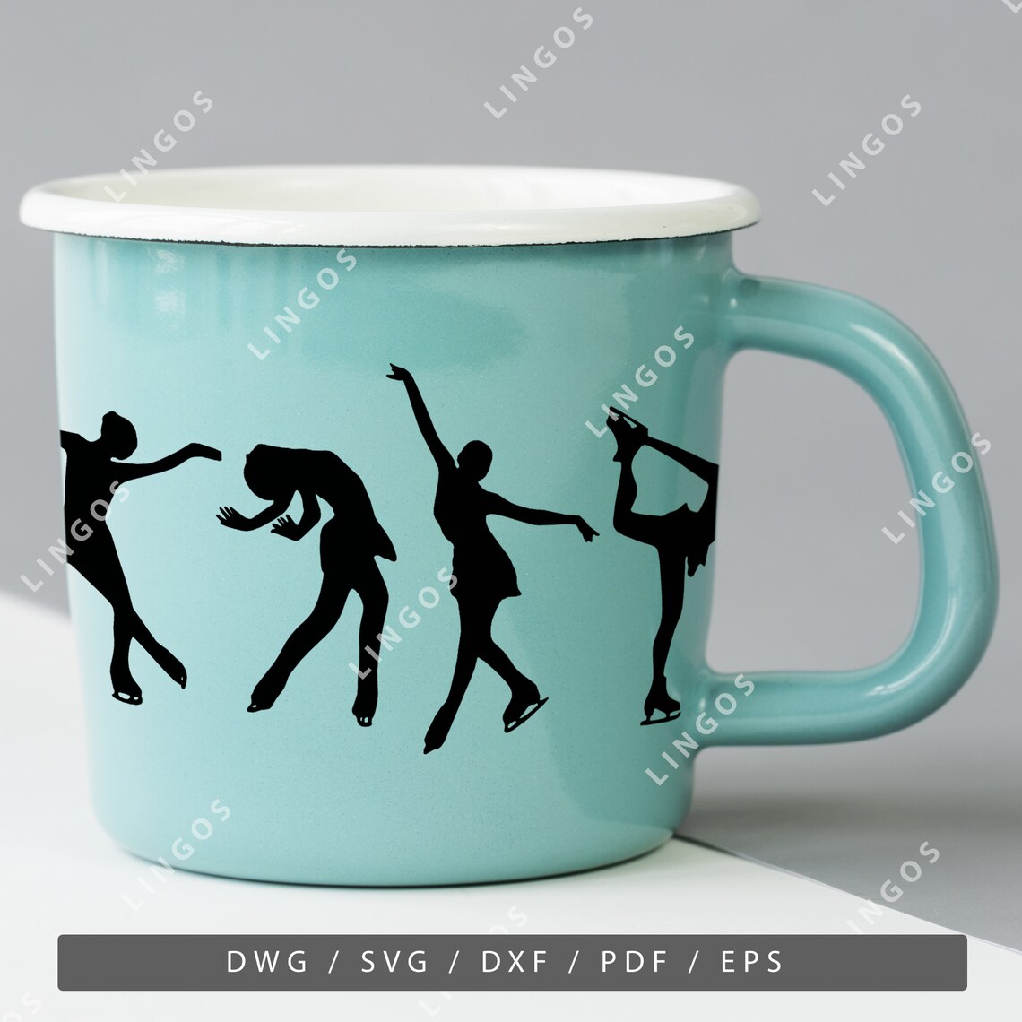 Ice Skating Vector Skater SVG Bundle Figure Skating Pdf - Etsy