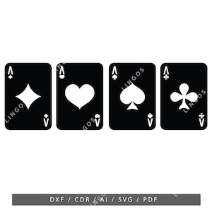 Playing Cards Design Aces Svg Dxf Files Wall Sticker Engraving Decal ...