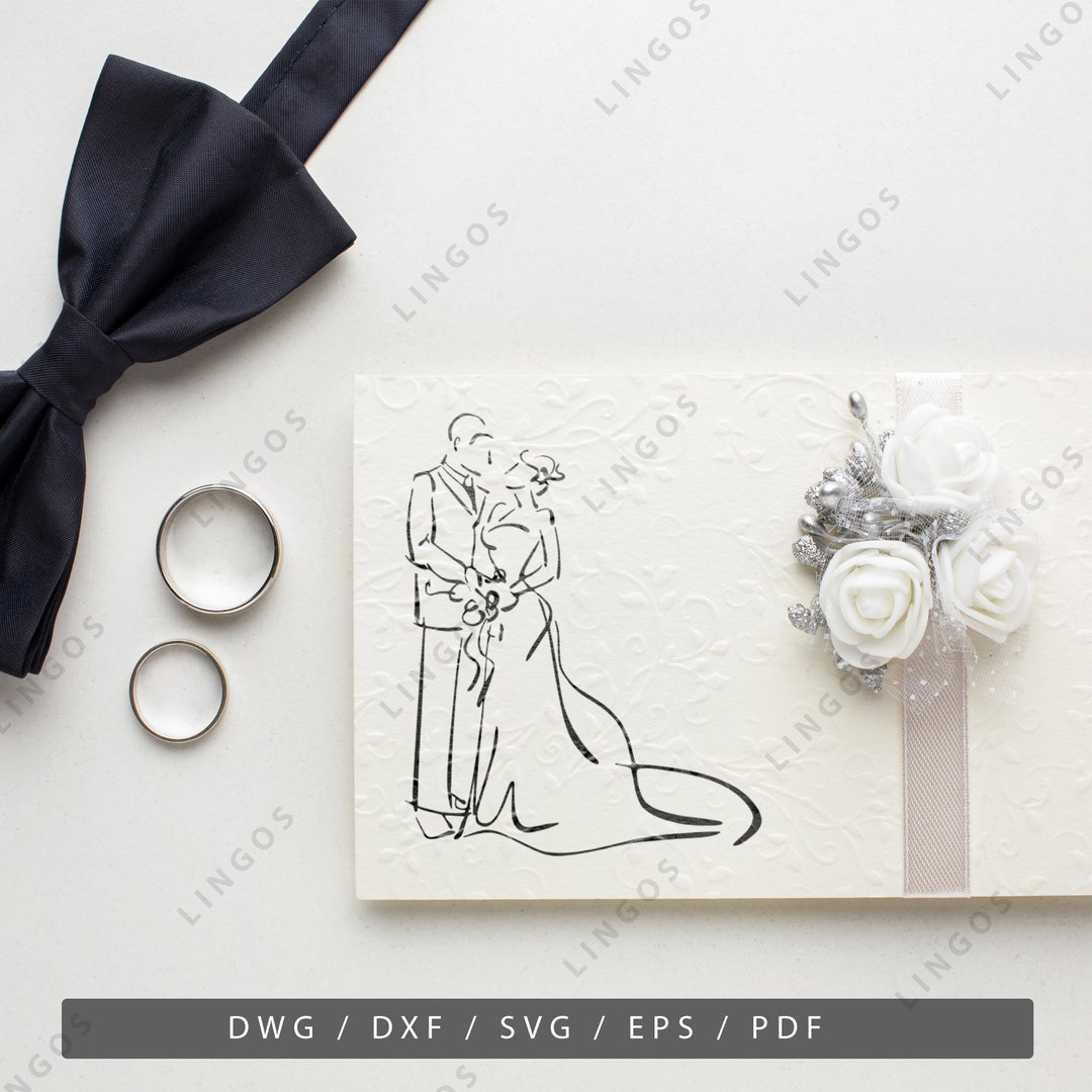 Wedding SVG Bundle, Bride and Groom Vector, Bridal PDF, DWG, Dxf, Eps ...