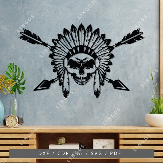 Silueta De Calavera India