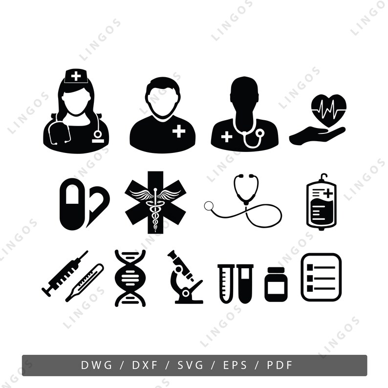 Health Symbols Vector Medical SVG Bundle Medicinal PDF - Etsy