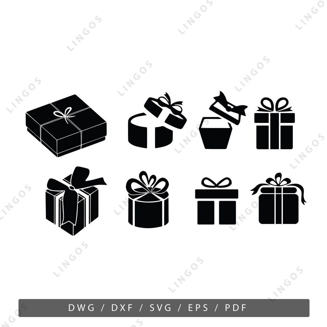 Gift Box SVG Bundle: Present Silhouette Cut Files (digital Download) - Etsy