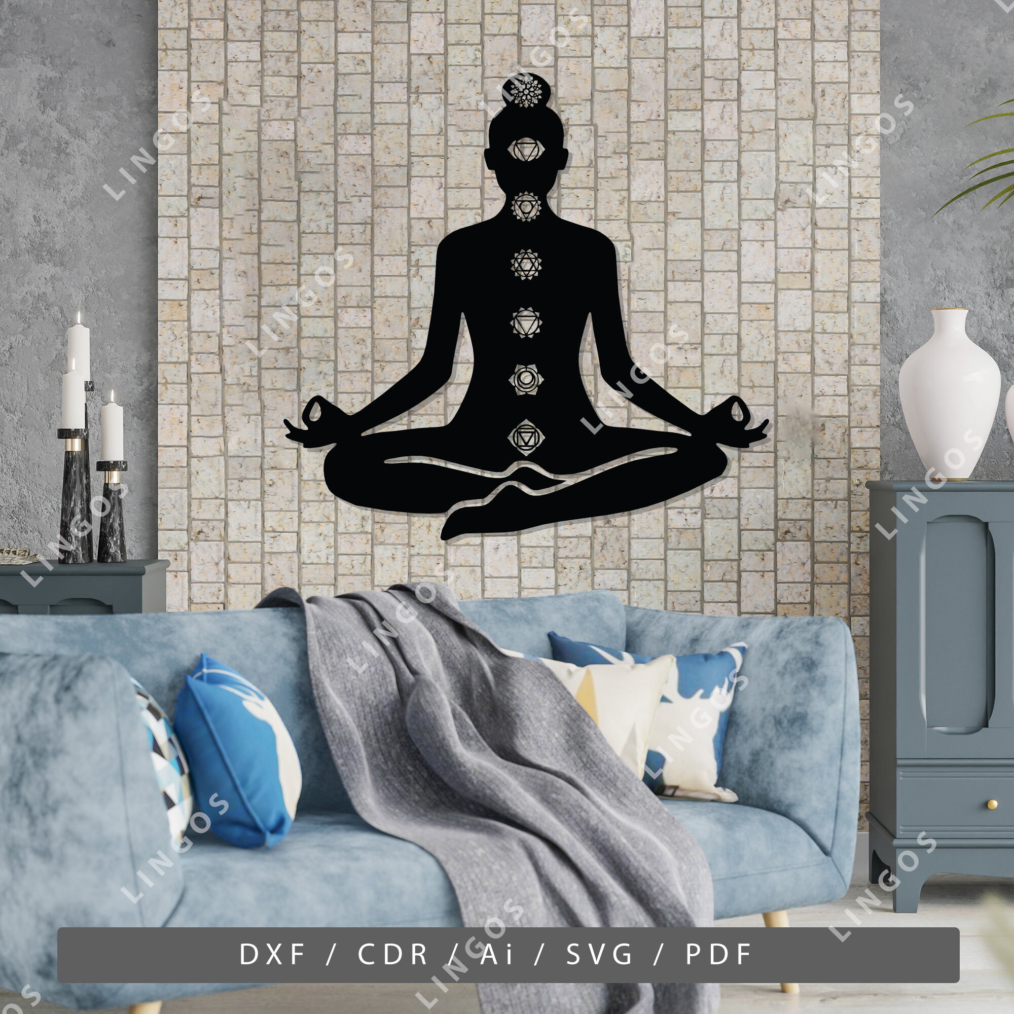 Chakra Design Laser Cut Svg Dxf Files Wall Sticker Engraving - Etsy Canada
