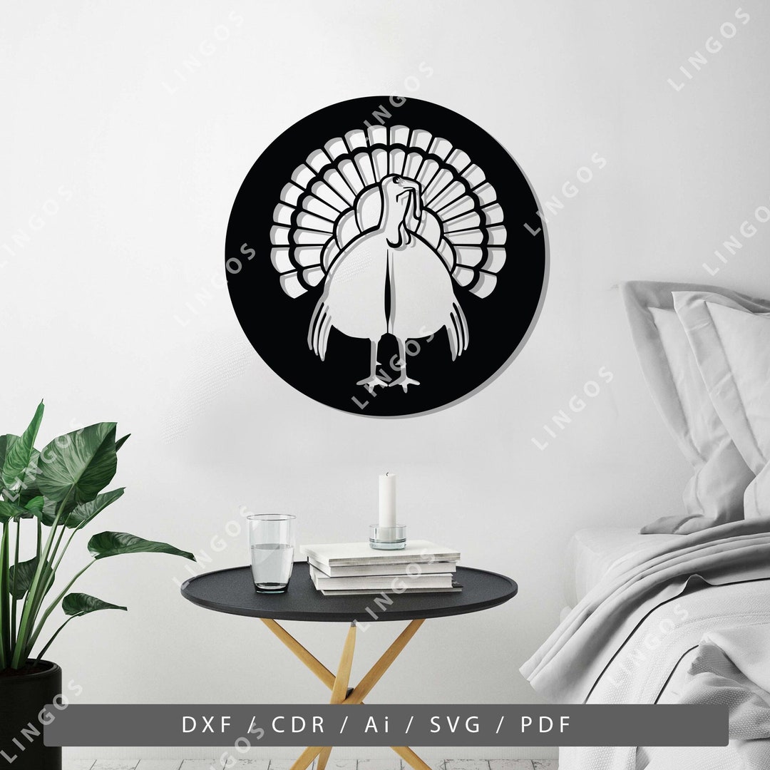 Thanksgiving Design Laser Cut Svg Dxf Files Cnc Cut Router Wall Sticker ...