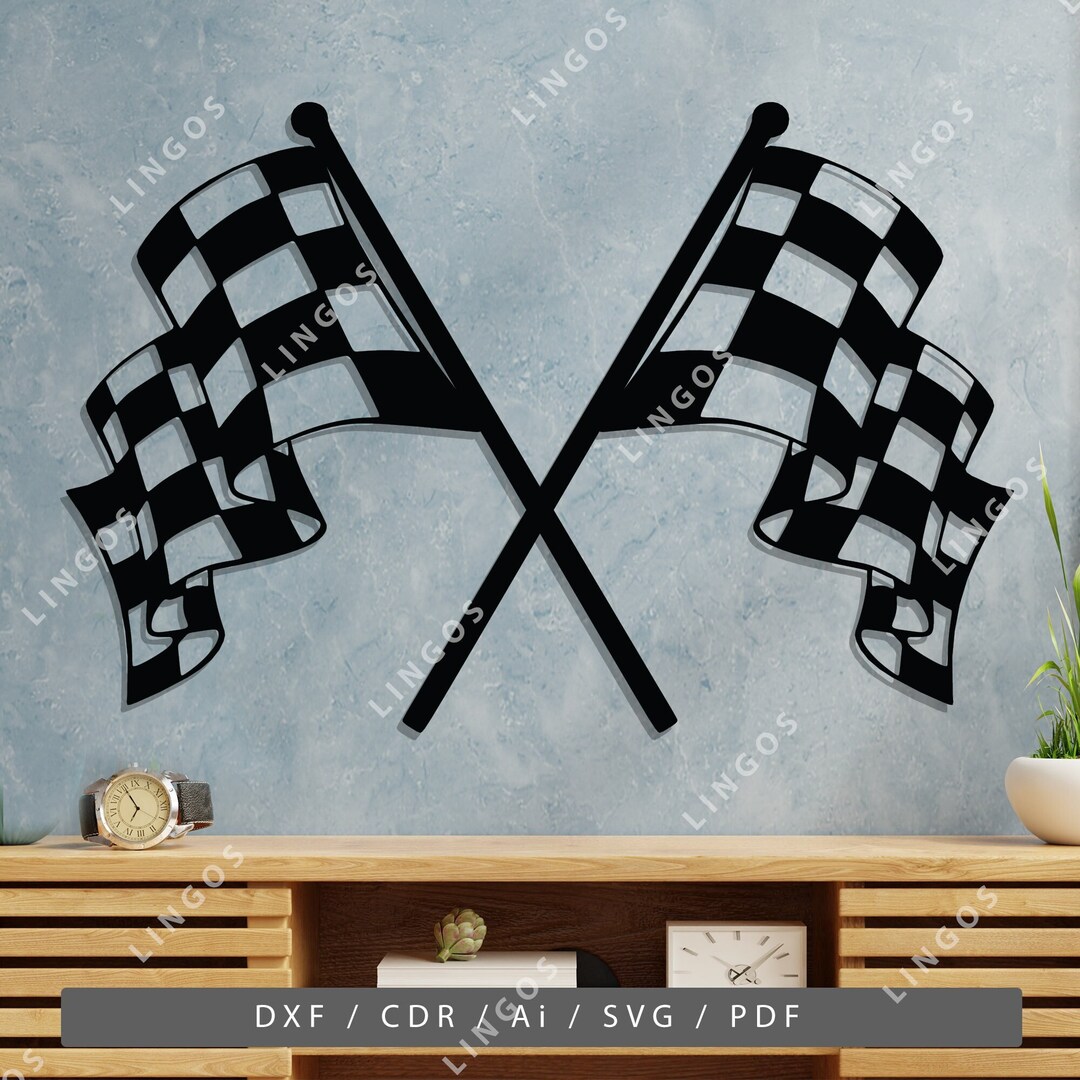 Racing Flag Vector, Checkered Silhouette, Instant Download , Finish ...