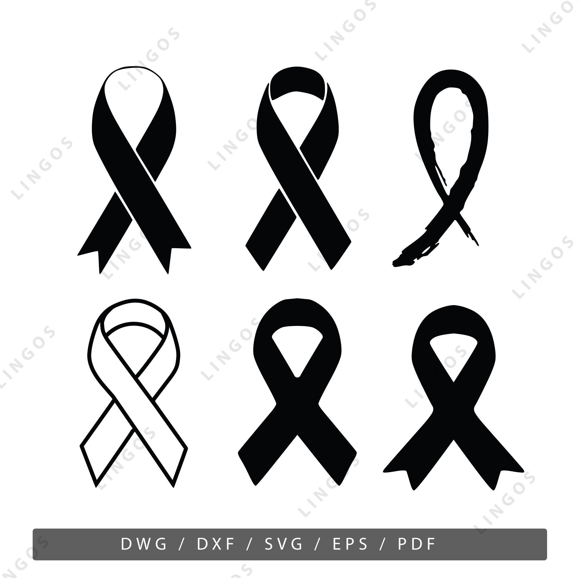 Breast Cancer Ribbon Vector Black And White