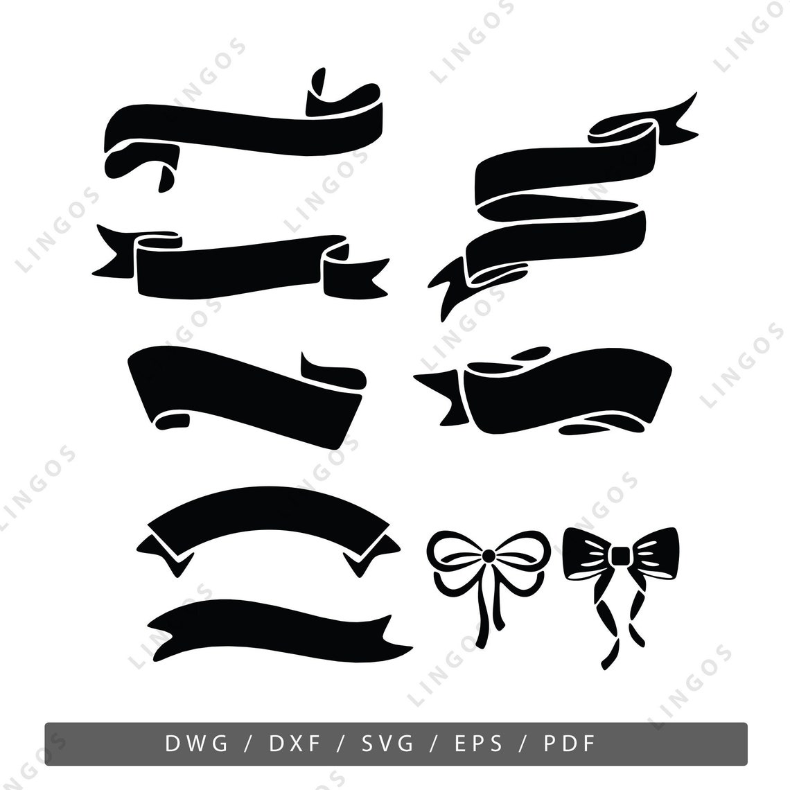 Ribbon Banner SVG Vector Bundle: Laser Cut Files (digital Download) - Etsy