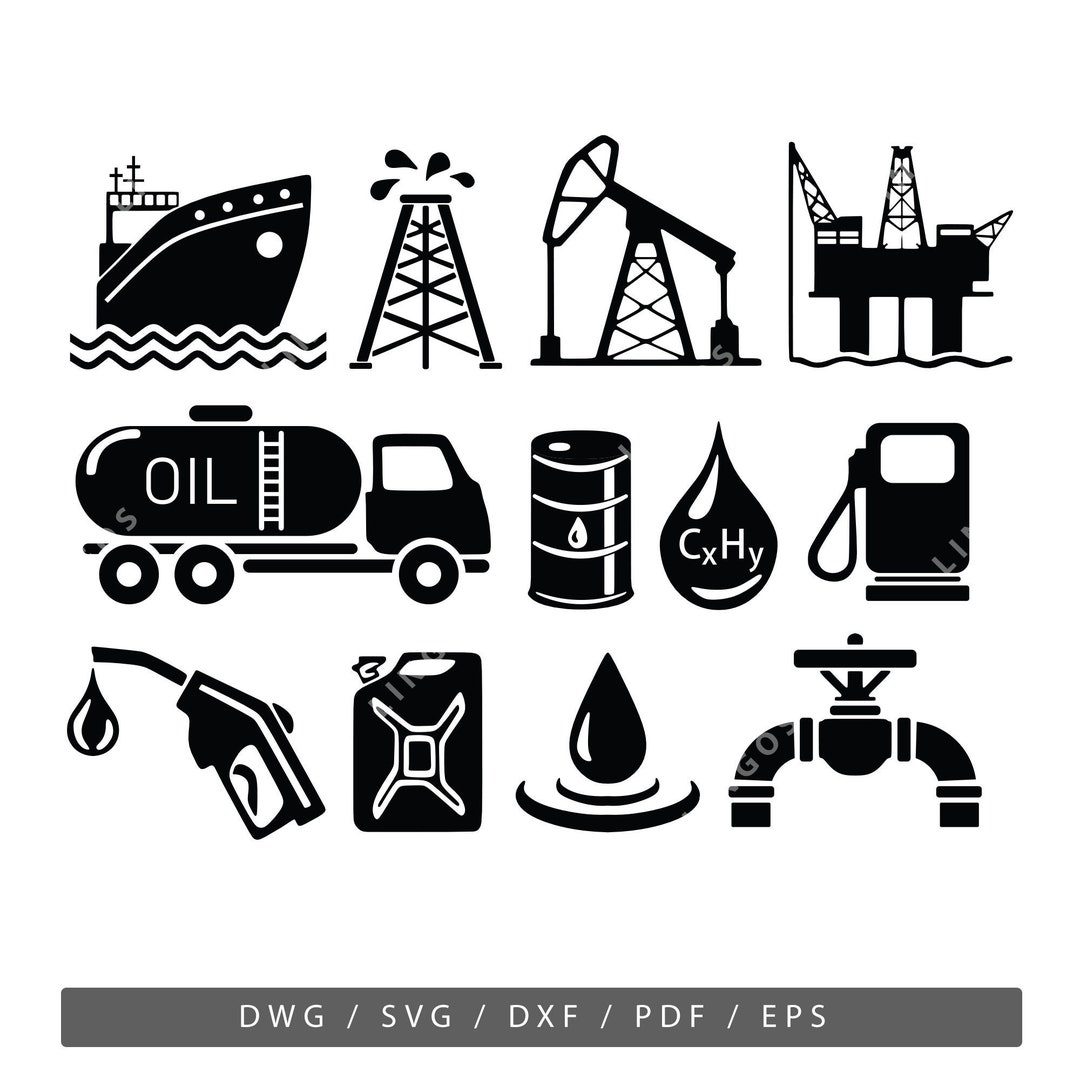 Oilfield SVG Bundle, Oil Drilling Vector, Oil and Gas Industry PDF, Oil ...
