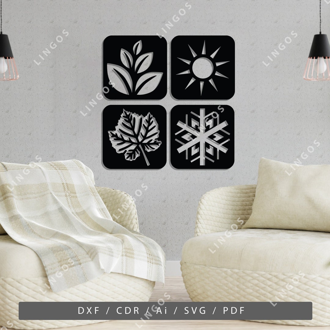 Four Seasons Vector Art: Minimalist Silhouette (digital Download) - Etsy