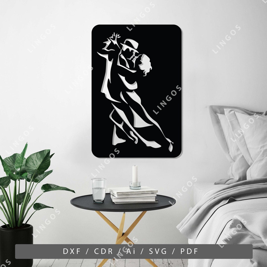 Tango Design Laser Cut Svg Dxf Files Wall Sticker Engraving Decal ...