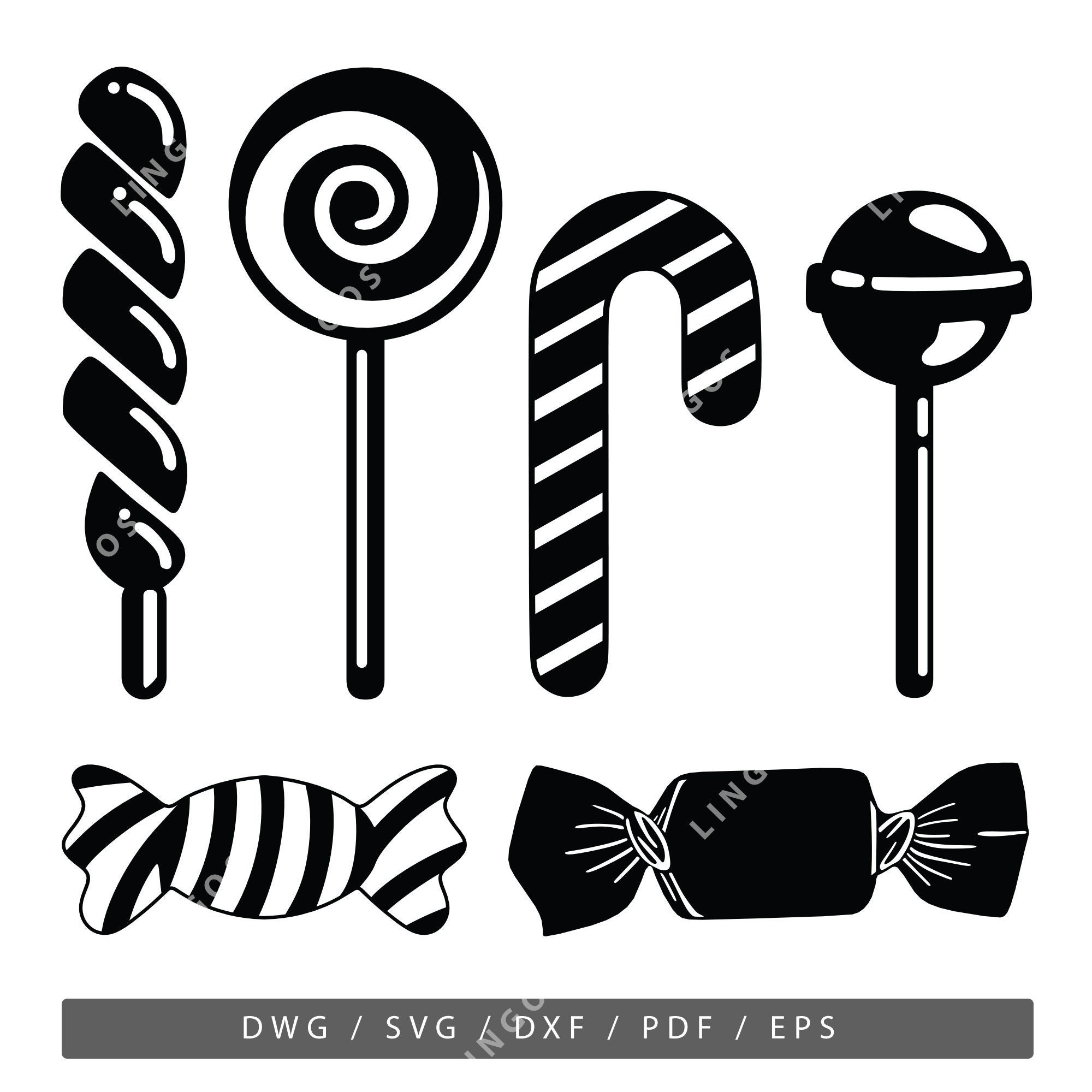 Black And White Candy Clipart