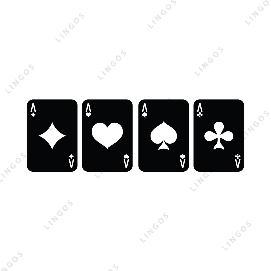 Playing Cards Design Aces Svg Dxf Files Wall Sticker Engraving | Etsy