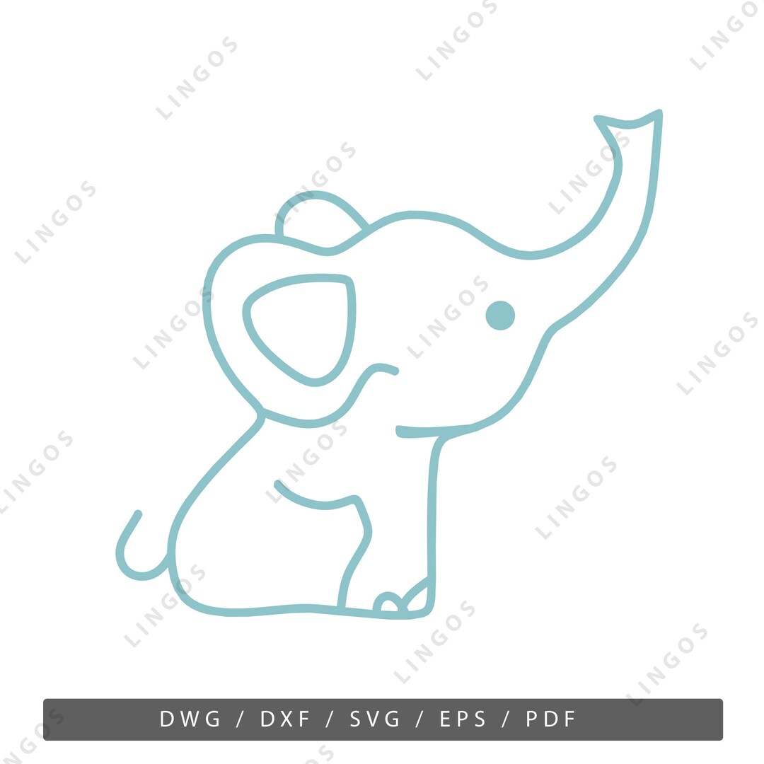 Elephant Cutting File, Animal Laser Cut File, Plans,pdf, DWG, SVG, DXF ...