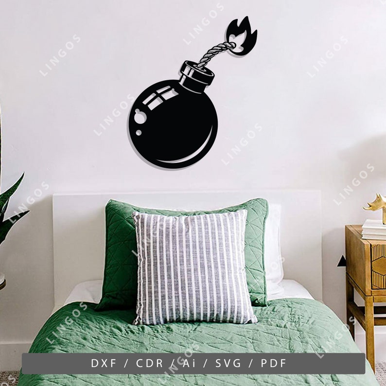 Bomb DXF File Pdf Ai SVG Cdr Wall Decor Vector Laser | Etsy