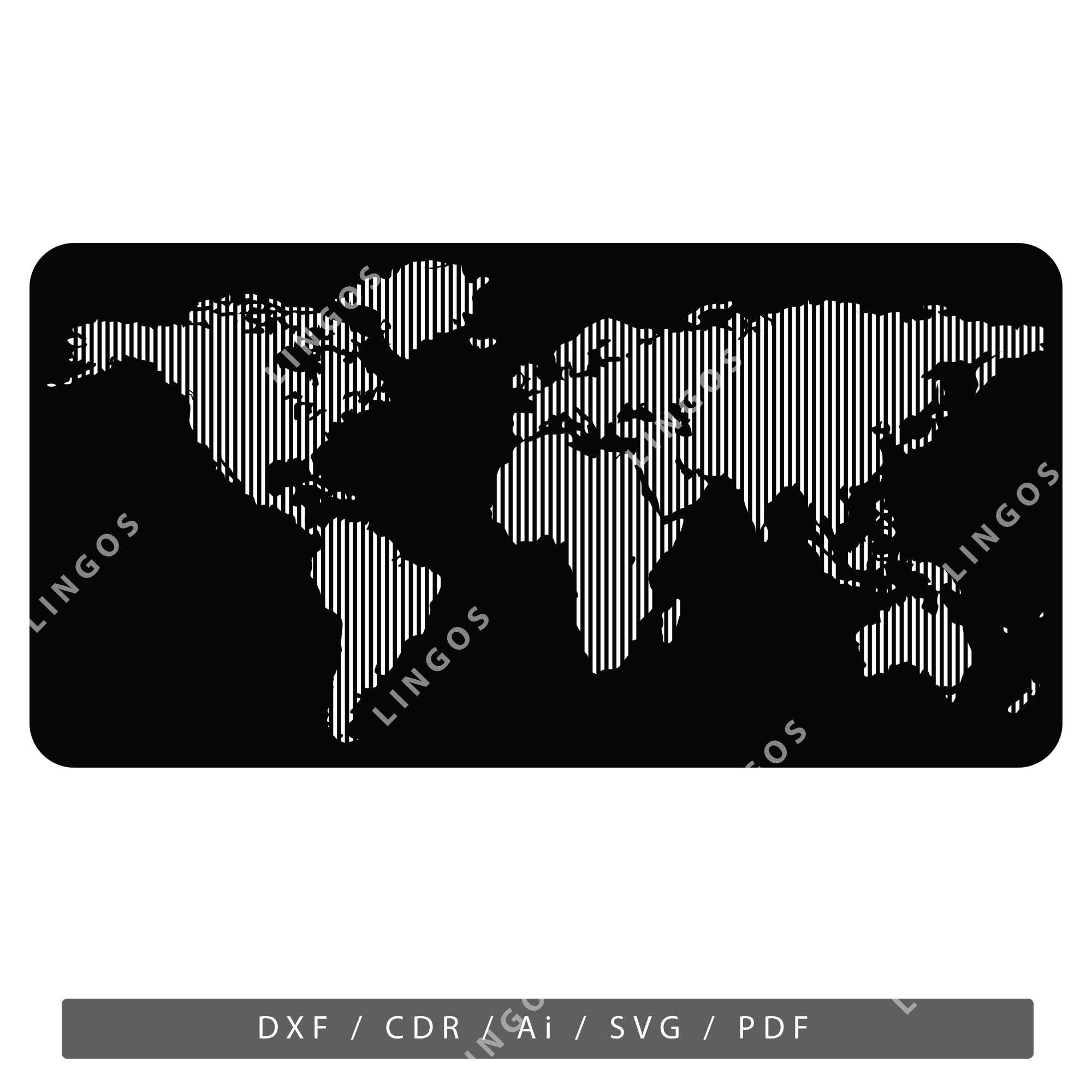 World Map DXF Global Map Silhouette Travel Home Decor Layer - Etsy