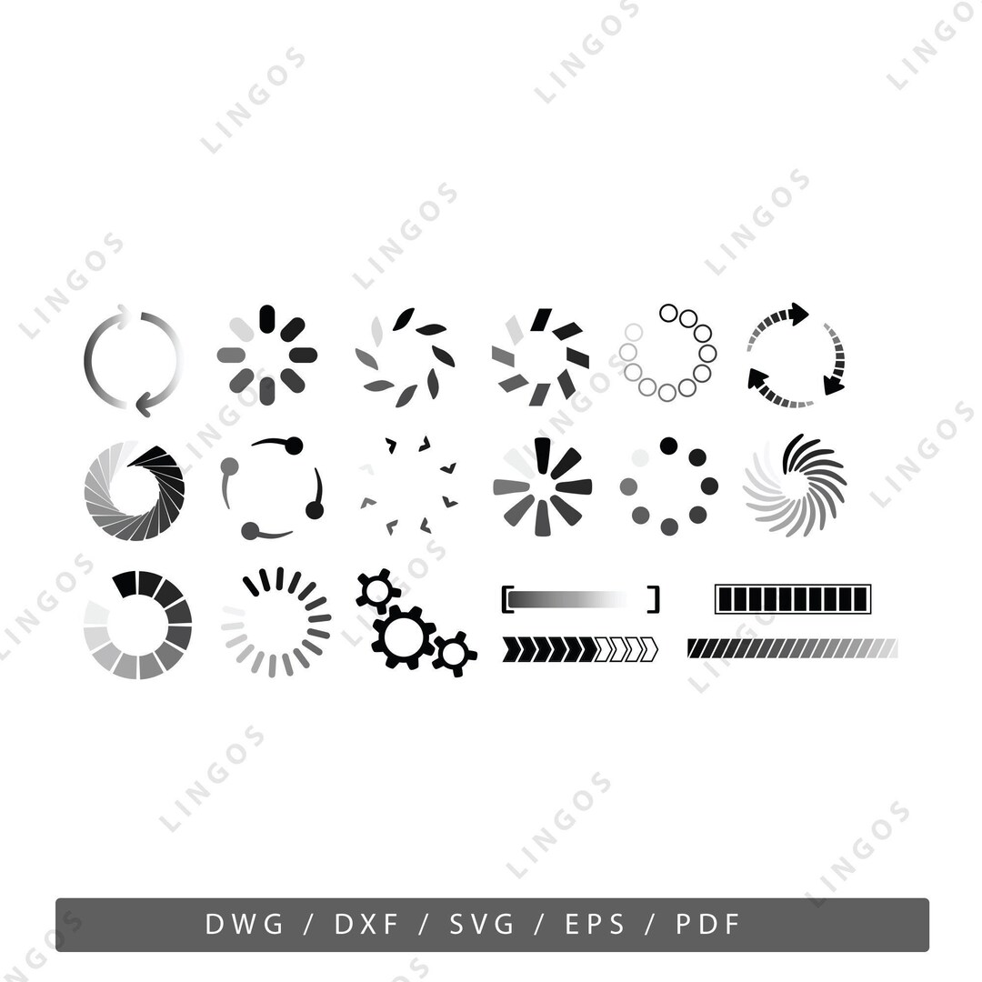 Loading Svg Bundle, Loading Bar Vector,digital Files,silhouette,pdf,dwg ...