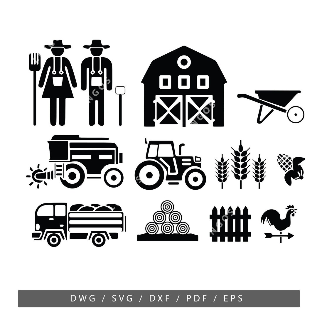 Farmer Svg File, Farm Life Digital Files, Farming Vector, Farmhouse Eps ...