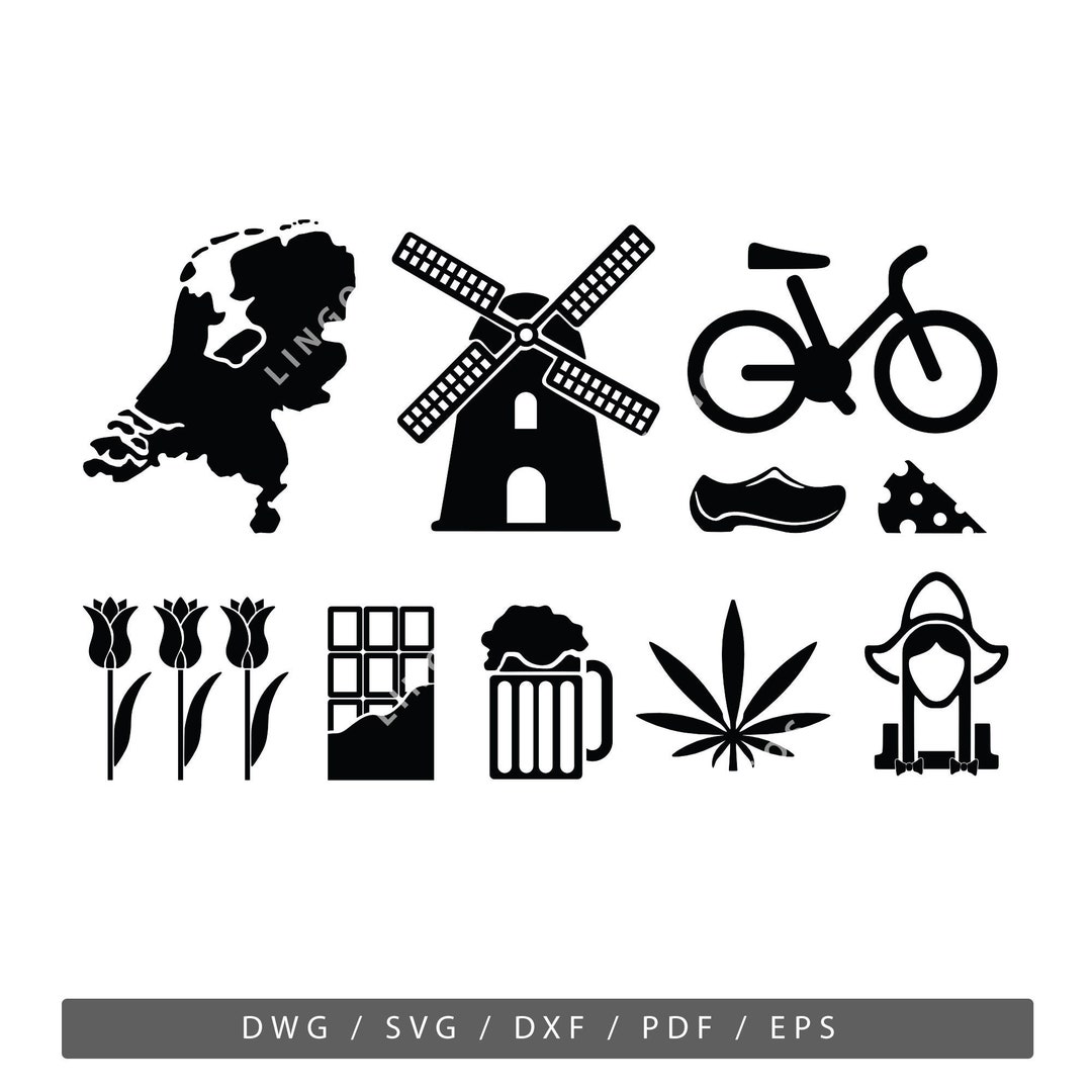 Netherlands Vector, Traditional SVG Bundle, Europe Travel PDF File ...