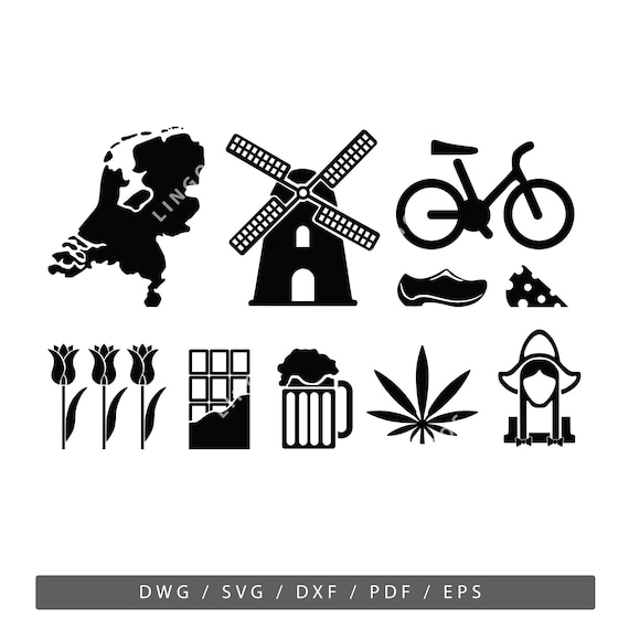 Netherlands Vector Traditional SVG Bundle Europe Travel PDF - Etsy