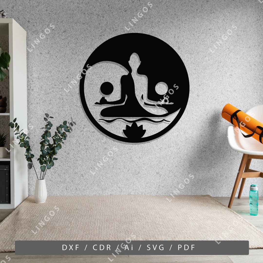 Meditation DXF File, Yoga, Yin and Yang Plans, Pdf, CDR, SVG, Ai ...