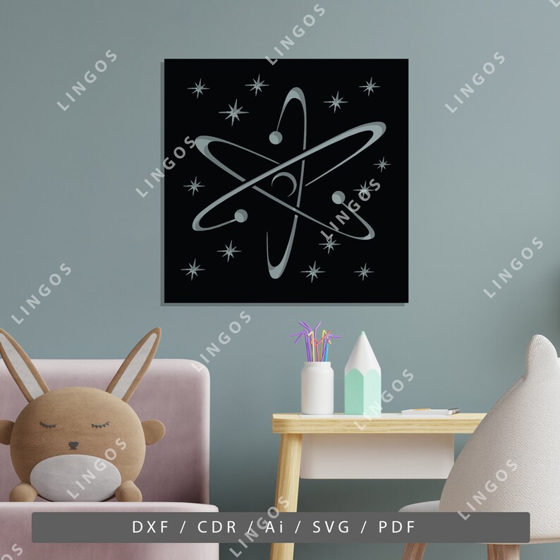 Atom Symbol Wall Decor Science SVG Atomic Vector Quantum - Etsy