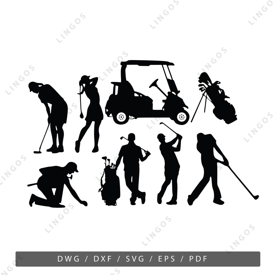 Golf Bundle Svg File,golf Vector File,niblick Silhouette,pdf,golf Cart ...