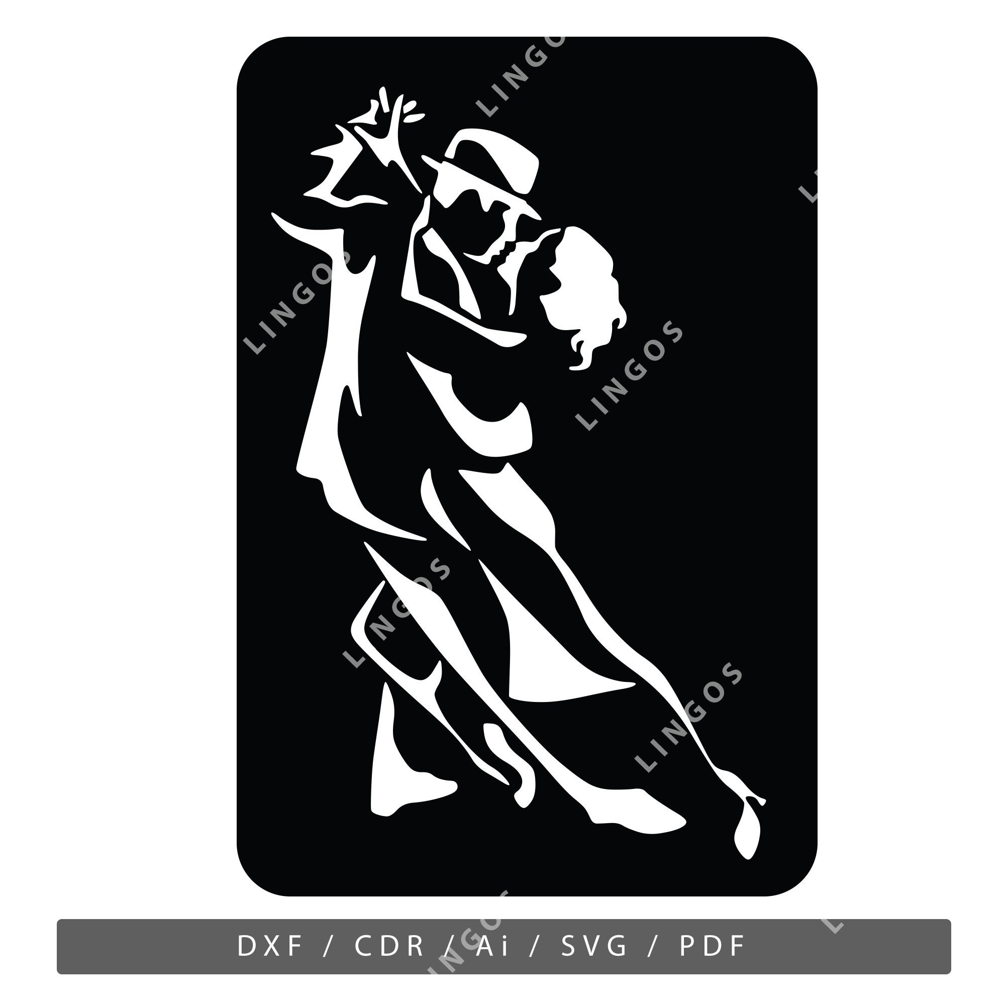 Tango Design Laser Cut Svg Dxf Files Wall Sticker Engraving | Etsy