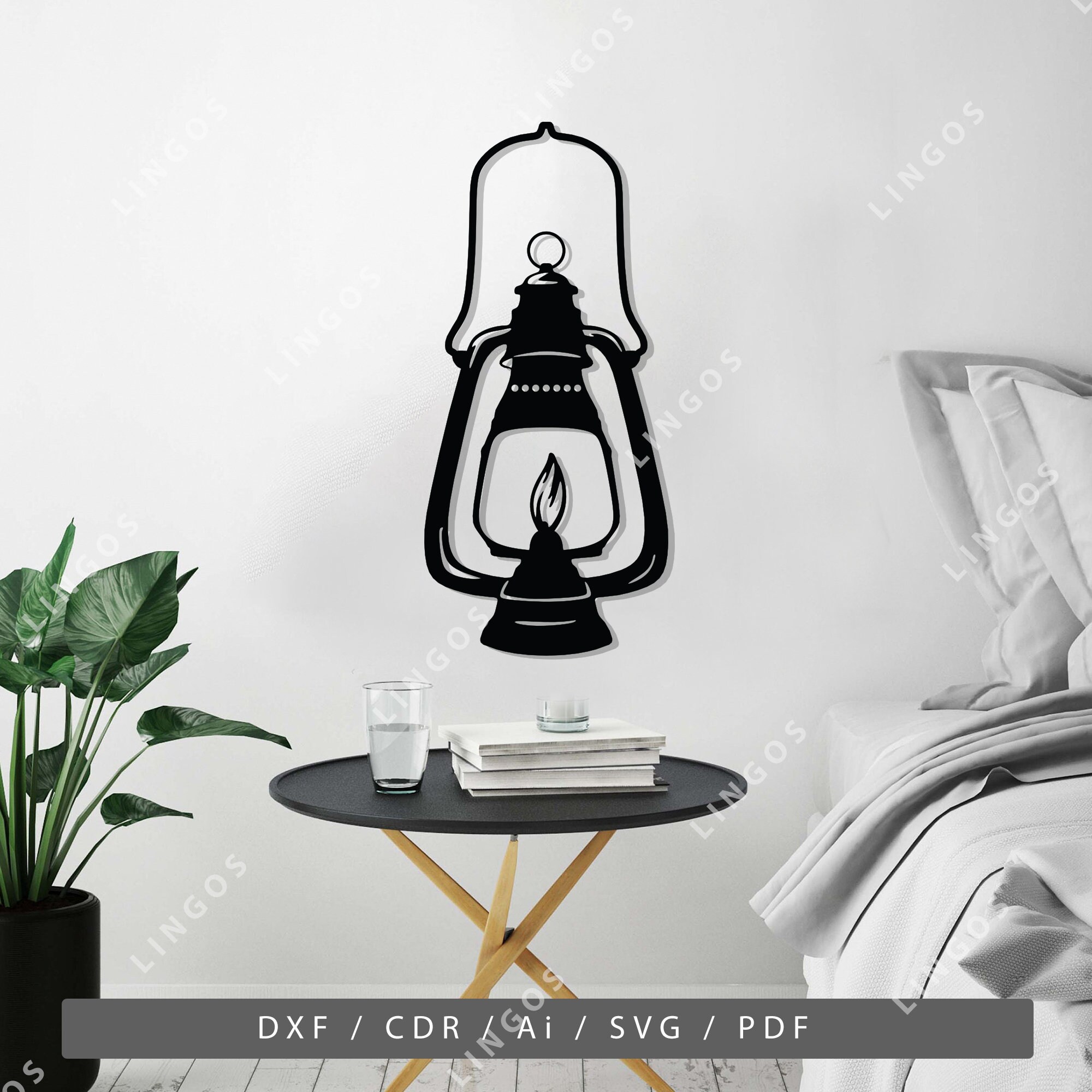 Oil Lamp SVG File Lantern Silhouette Vintage Wall Decor - Etsy